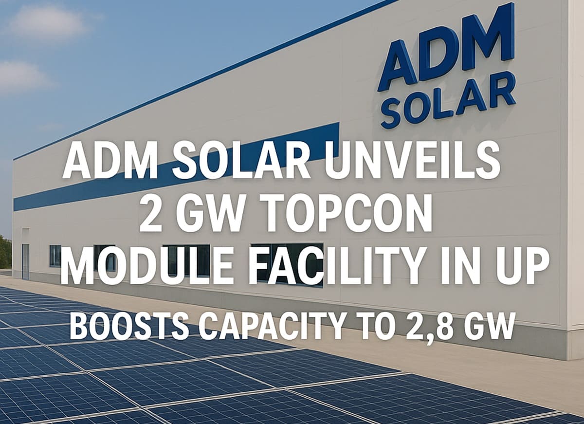 ADM Solar TOPCon Module Facility in UP : ADM Solar Unveils 2 GW TOPCon Module Facility in UP ...